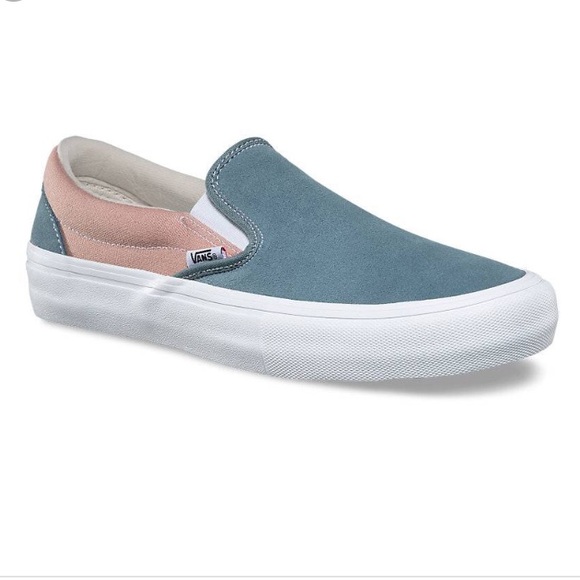 Vans | Shoes | Vans Slip On Pro Blue Pink Sneaker Shoes New 85 | Poshmark